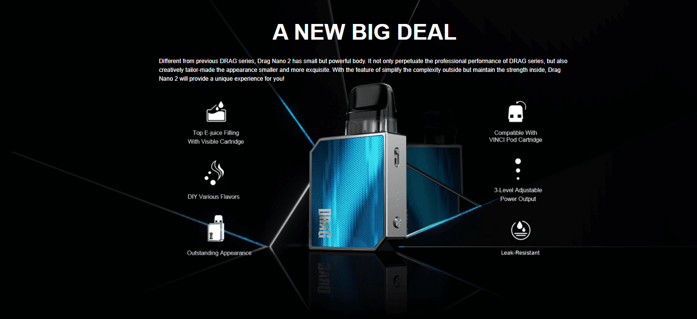 Voopoo Drag Nano 2 Nebula Edition Obsidian Black - VaperBG.com