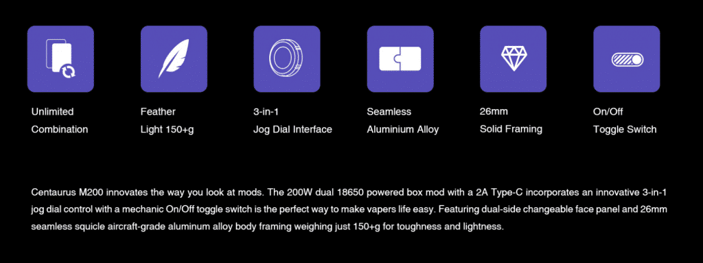 Lost Vape Centaurus M200 Box Mod Galaxy Black - VaperBG.com