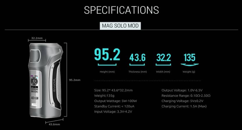 Smok Mag Solo 100W Box Mod Nano Chrome - VaperBG.com