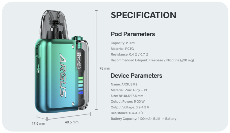 Voopoo Argus P2 Pod Kit Matte Black | VaperBG.com